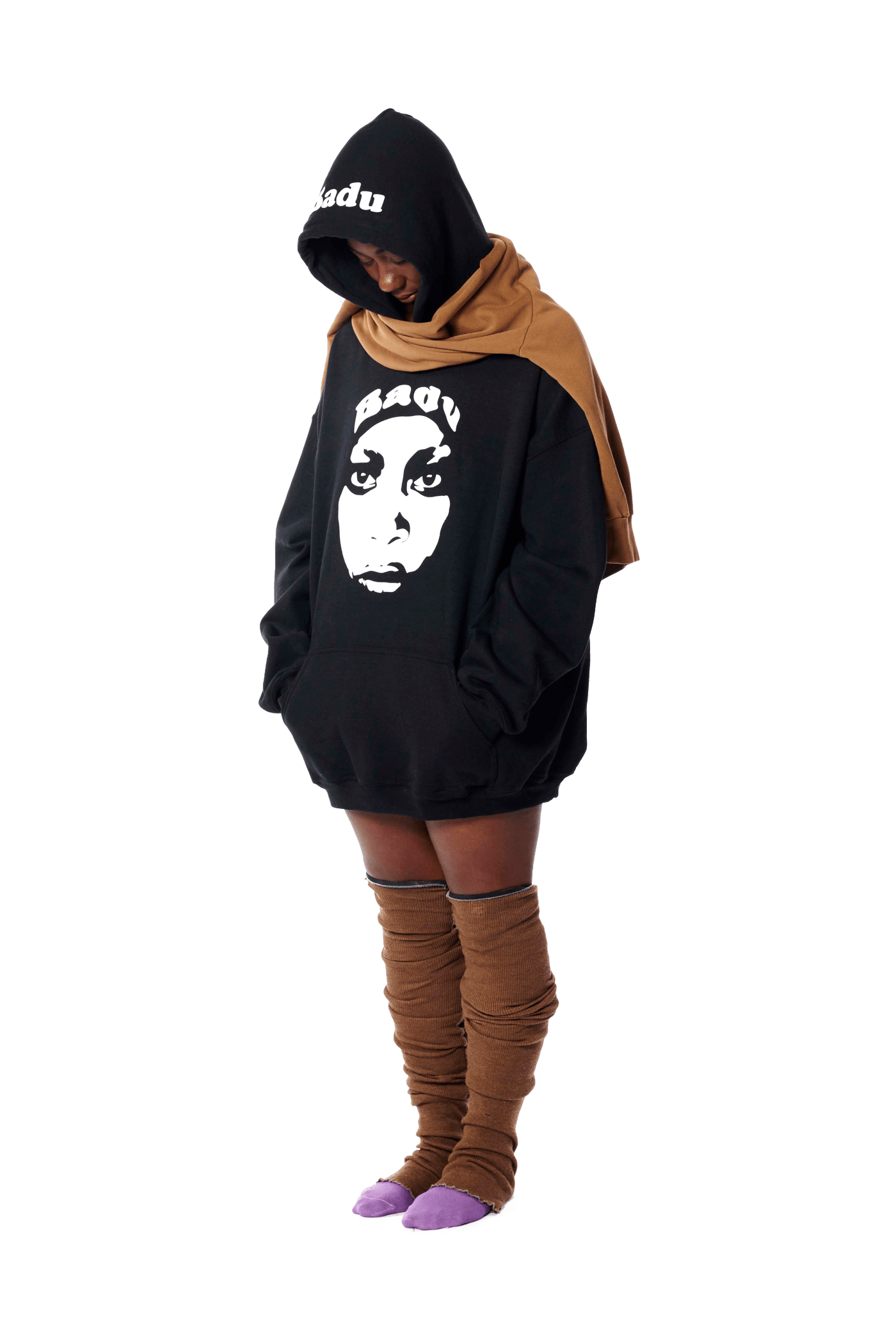 Badu Hooded Face Hoodie - Black – Badu World Market